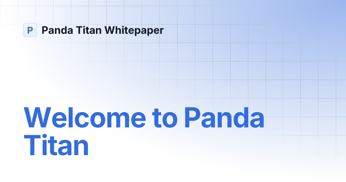 Welcome to Panda Titan | Panda Titan Whitepaper